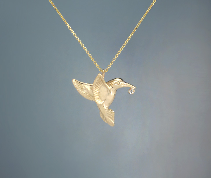 Hummingbird After the Flower Diamond Nectar Necklace - Cross Jewelers