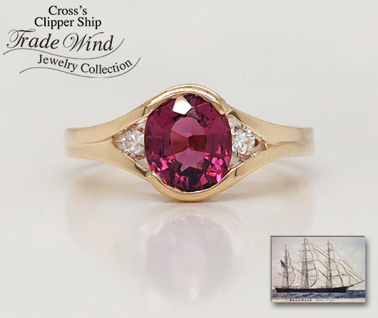 Crew Rhodolite Garnet & Diamond Ring - Cross Jewelers